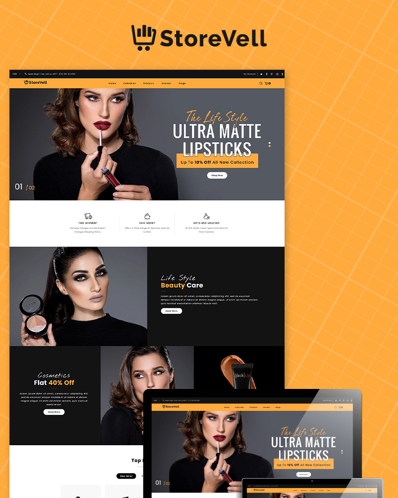Storevell - Tema Cosmetics Shopify #85284 - TemplateMonster