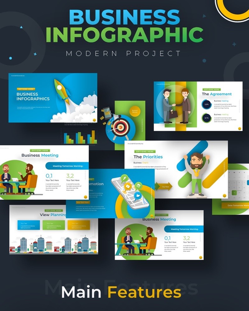 Business Infographic PowerPoint template - TemplateMonster