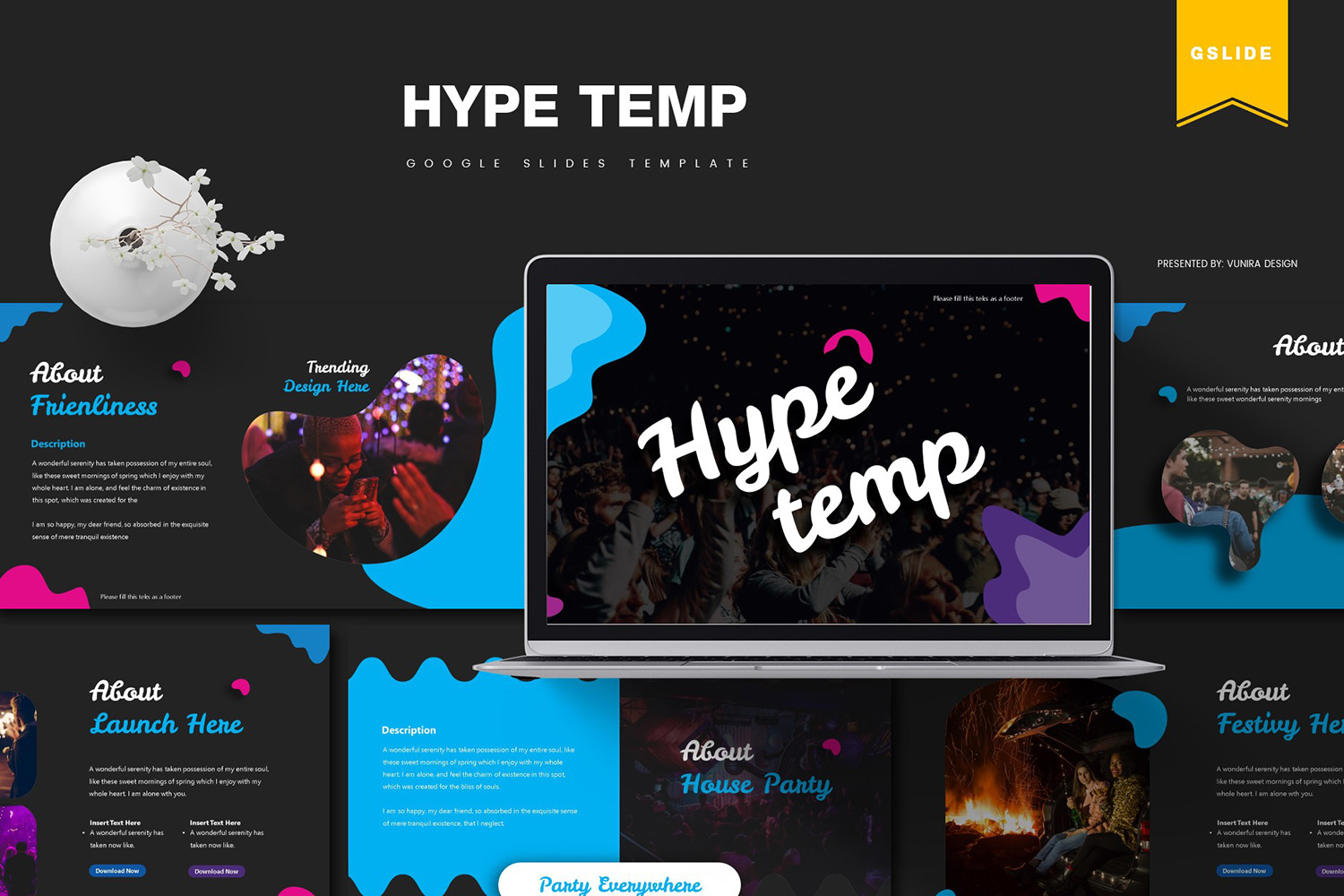 Hype | Google Slides #85391 - TemplateMonster
