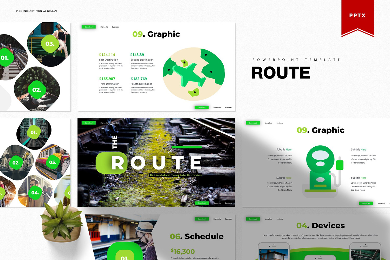 Route | PowerPoint template #85370 - TemplateMonster