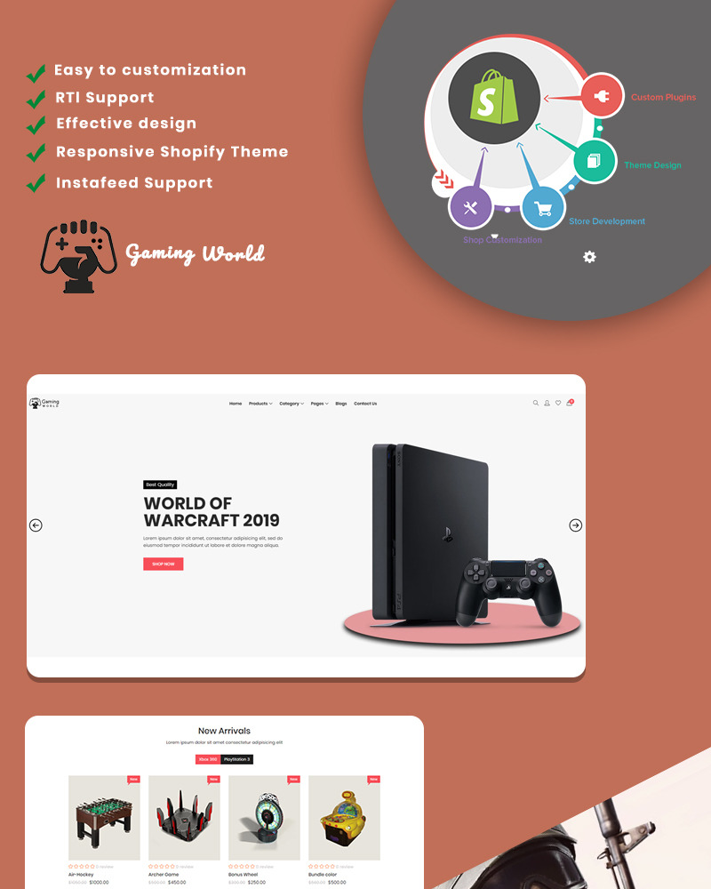 Wekia- The Gaming Shopify Theme #85320 - TemplateMonster
