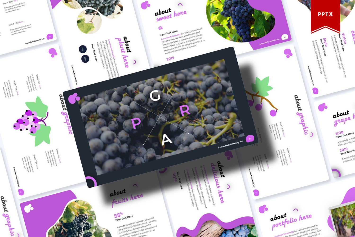 Grape | PowerPoint template #85429 - TemplateMonster
