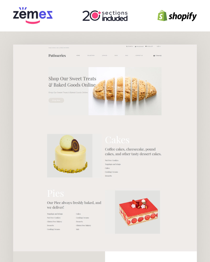 Patisseries - Bakery Store Shopify Theme - TemplateMonster