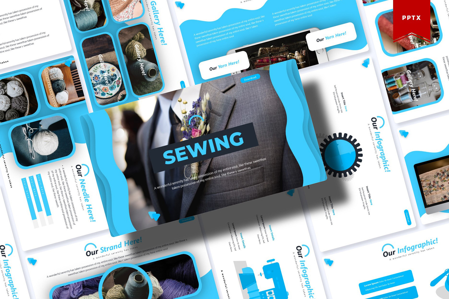 Sewing | PowerPoint template #85423 - TemplateMonster
