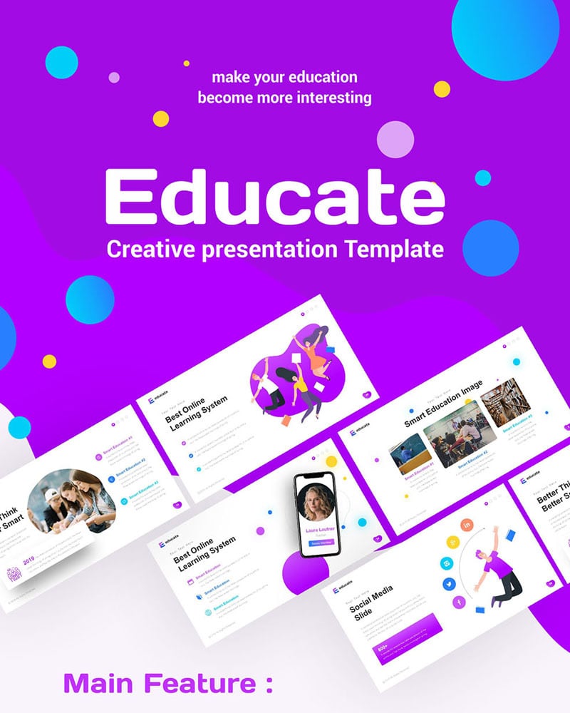 Educate Education PowerPoint template - TemplateMonster