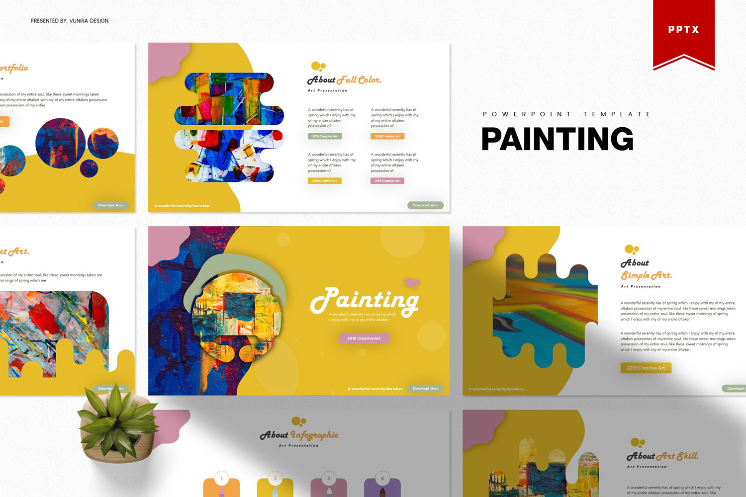 Painting | PowerPoint template #85528 - TemplateMonster