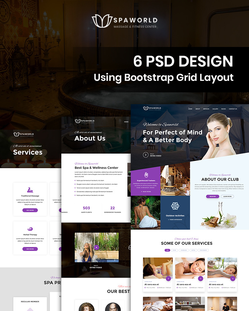 Spaworld - Beauty Spa PSD Template #85566 - TemplateMonster