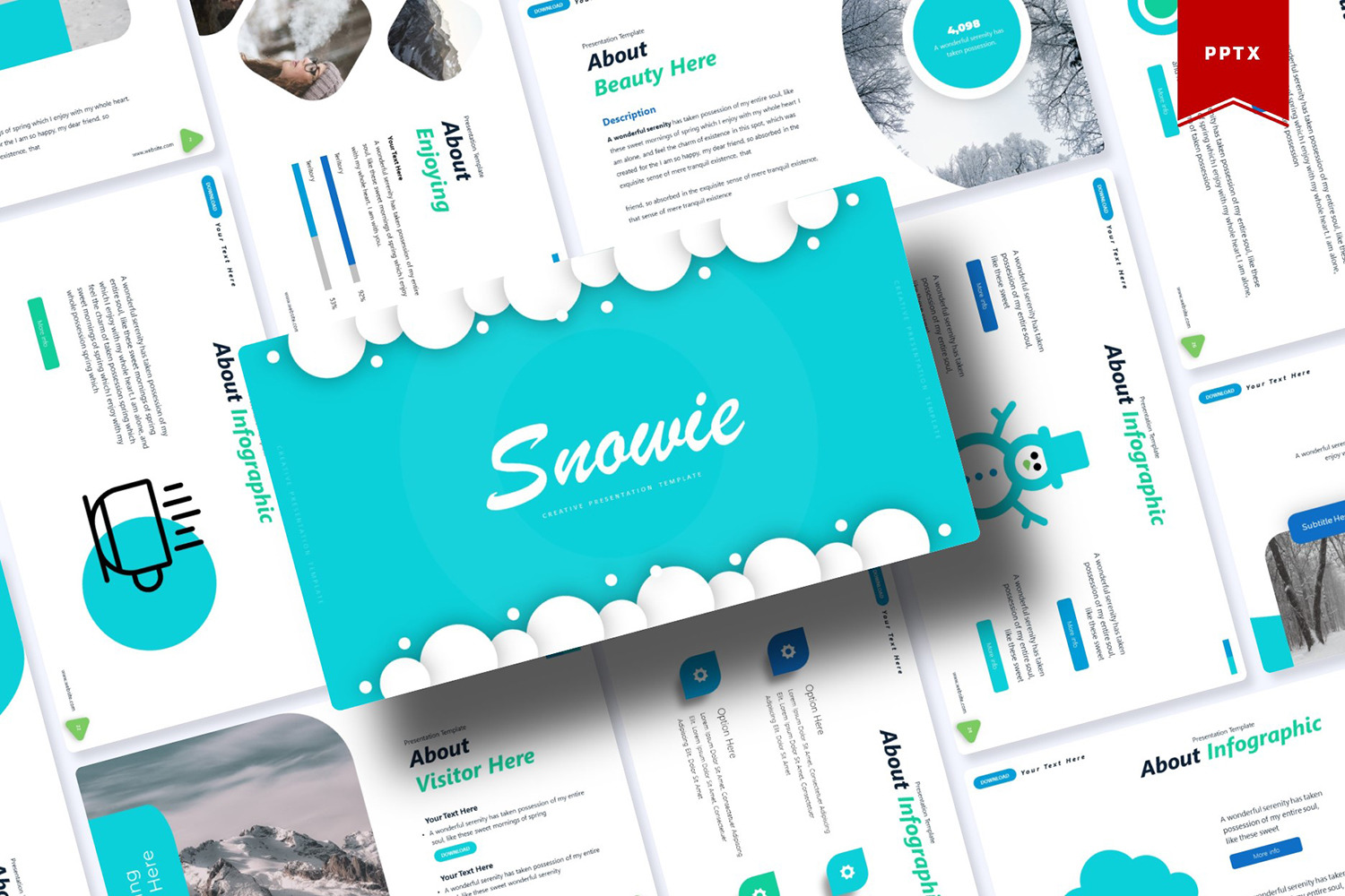 Snowie | PowerPoint template #85606 - TemplateMonster