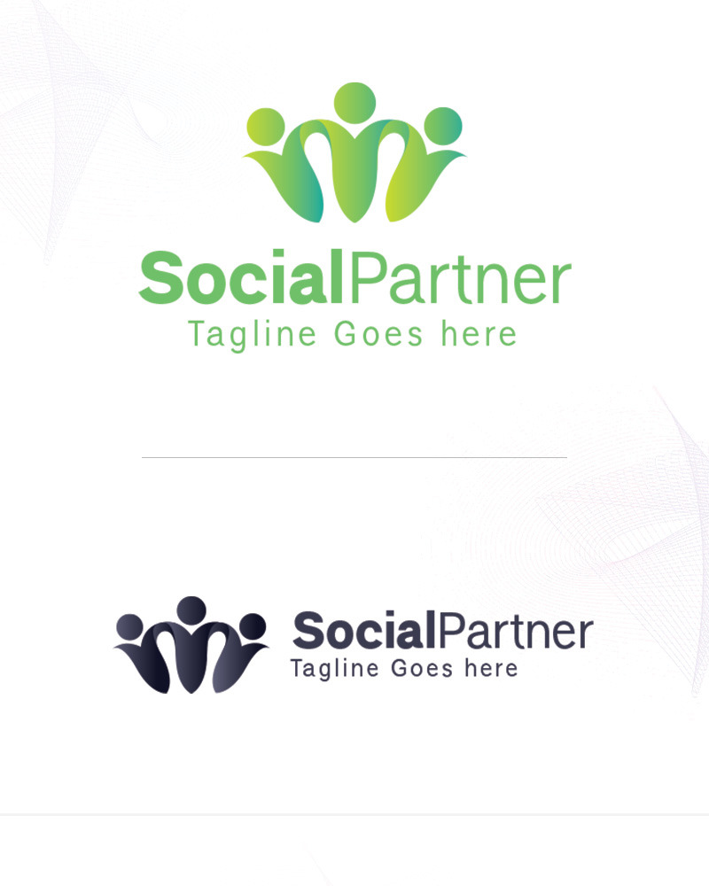 SocialPartner Logo Template #85645 - TemplateMonster