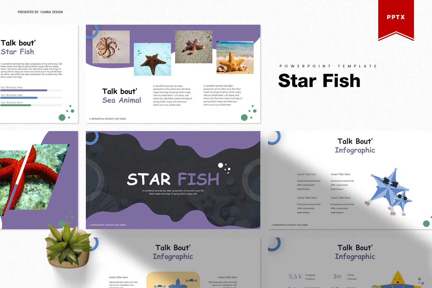 Star Fish | PowerPoint template #85680 - TemplateMonster