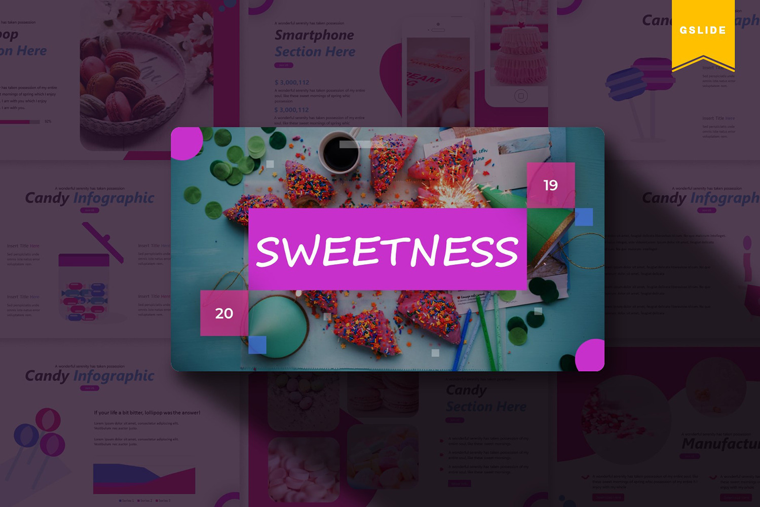 Sweetness | Google Slides #85620 - TemplateMonster