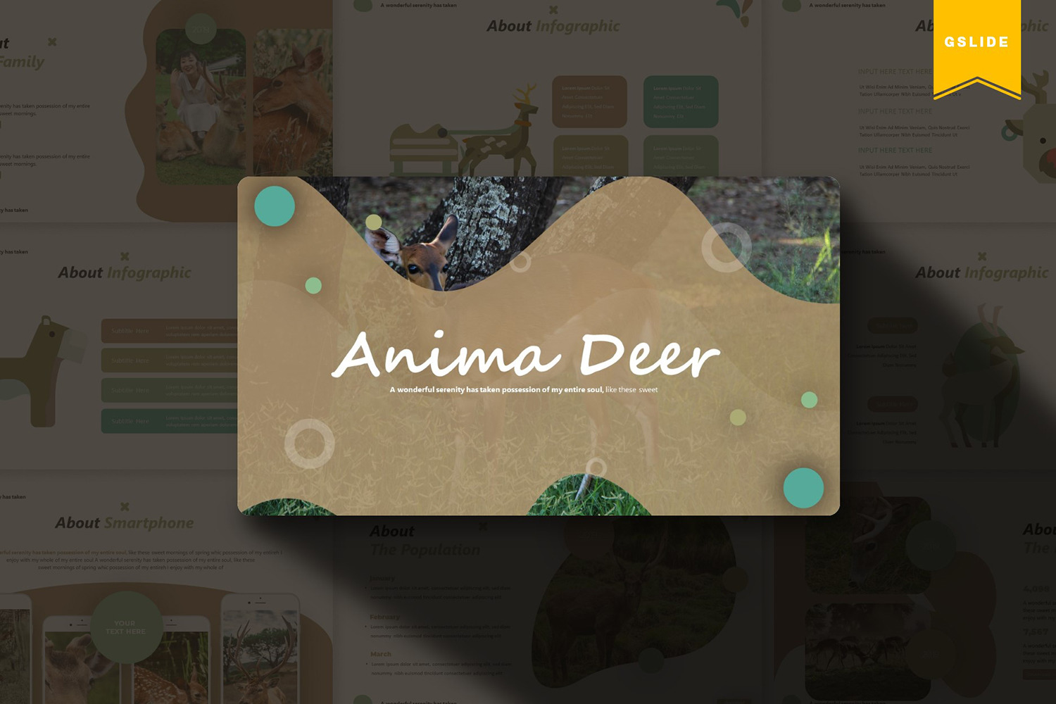 Anima Deer | Google Slides #85780 - TemplateMonster
