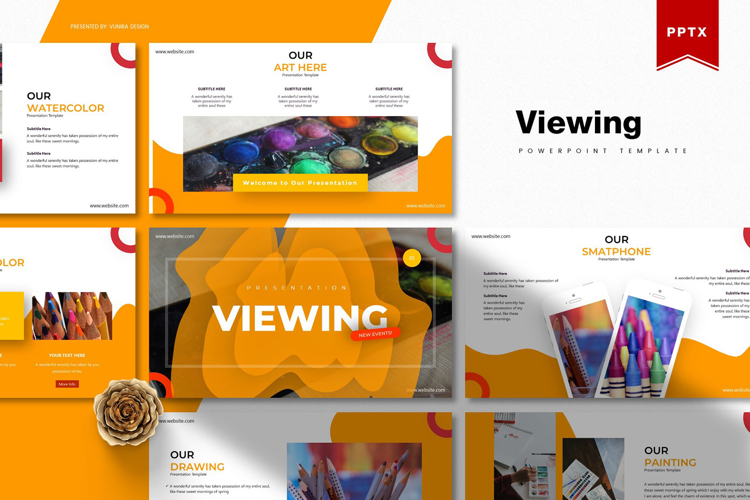 Viewing | PowerPoint template #85768 - TemplateMonster