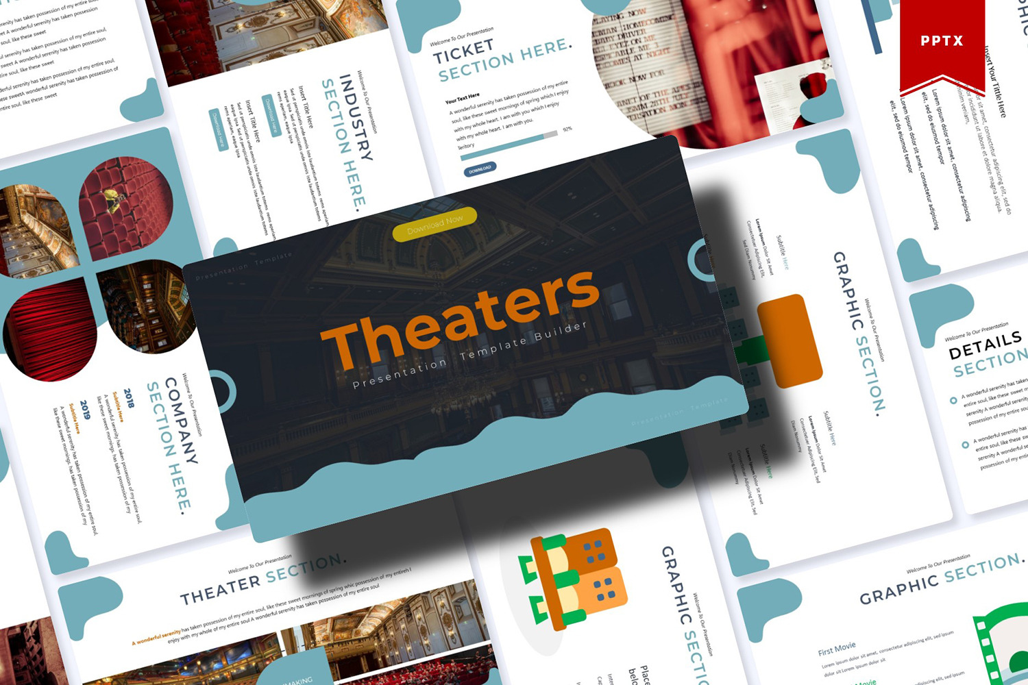 Theaters | PowerPoint template #85882 - TemplateMonster
