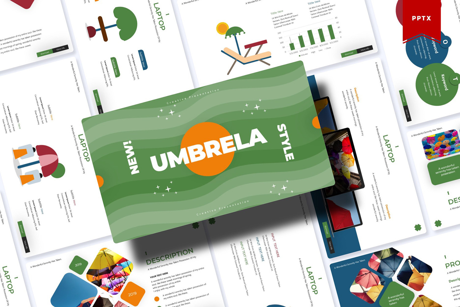 Umbrella | PowerPoint template #85806 - TemplateMonster