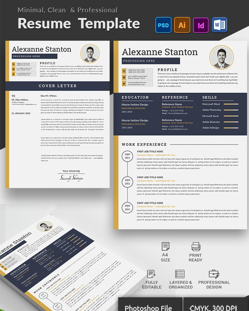 Alexanne Stanton Resume Template #85915 - TemplateMonster