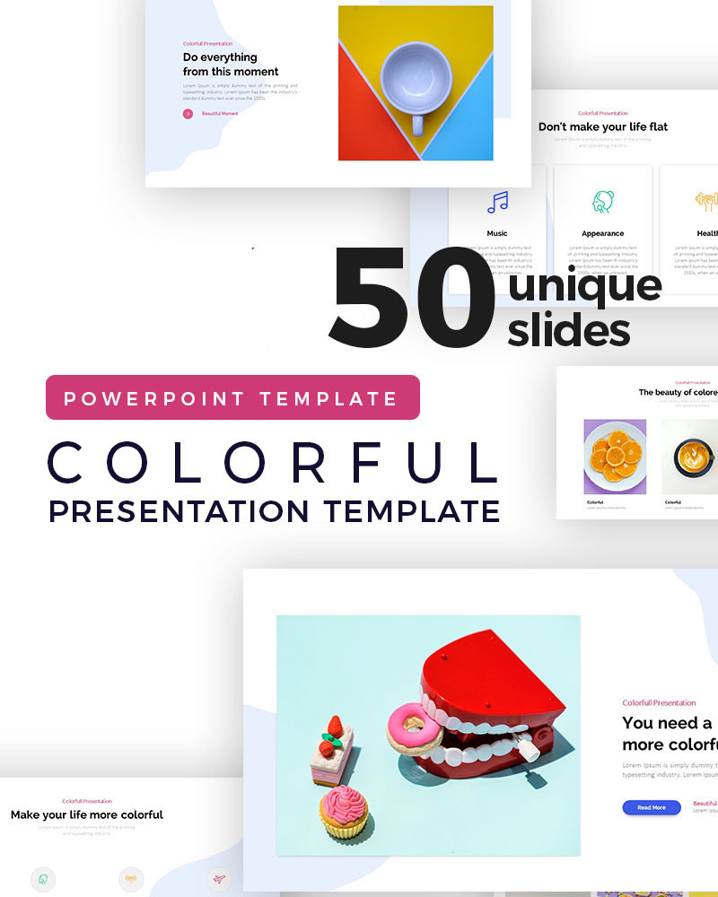 Colorful Presentation PowerPoint template - TemplateMonster