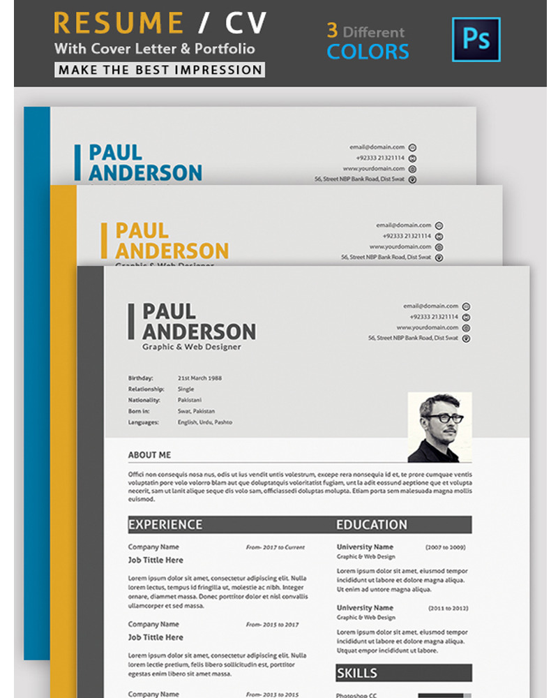 Paul Anderson Resume Template #86054 - TemplateMonster