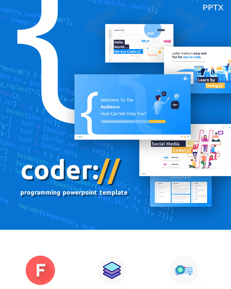 Plantilla de PowerPoint de presentación de programación de codificador