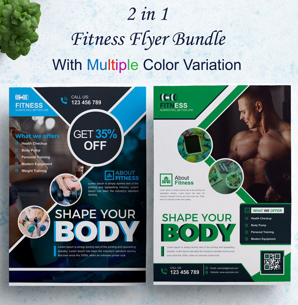 Fitness Flyer Bundle - Corporate Identity Template Fitness Flyer Bundle - Corporate Identity Template