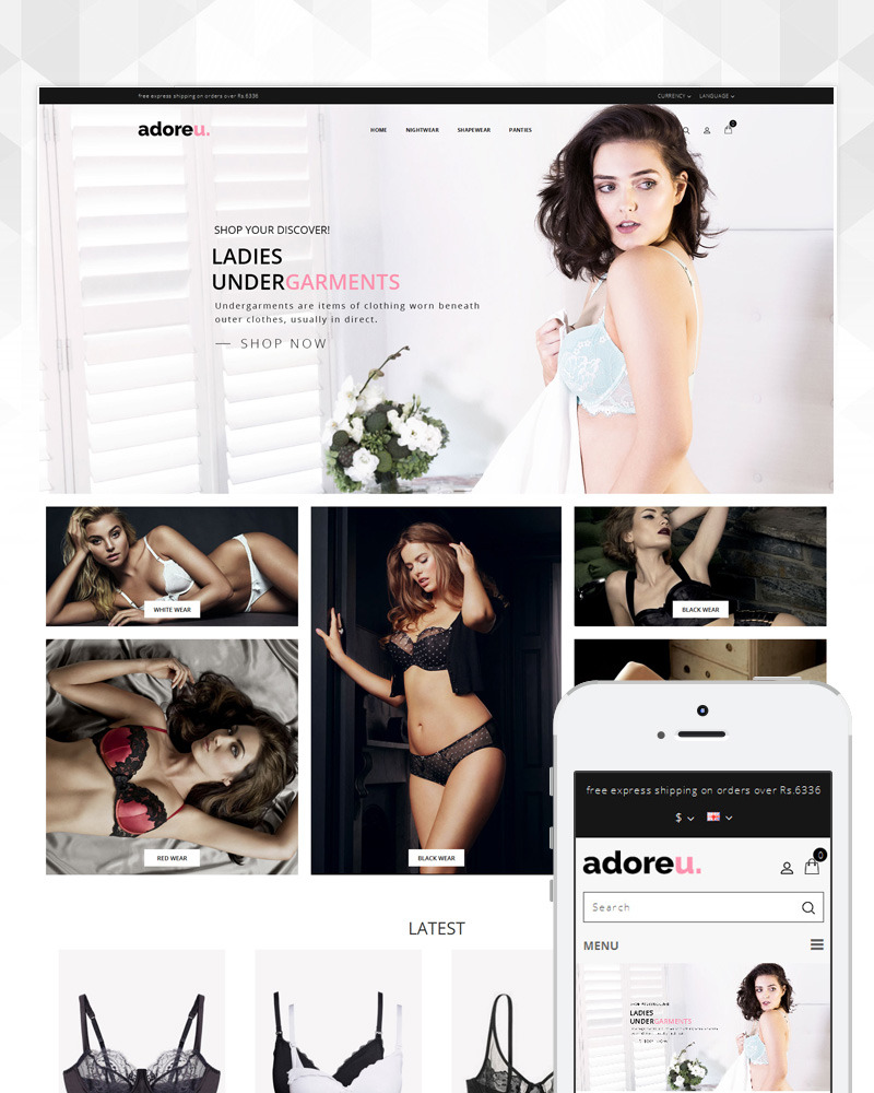 Lingerie Store Opencart Responsive Theme - TemplateMonster