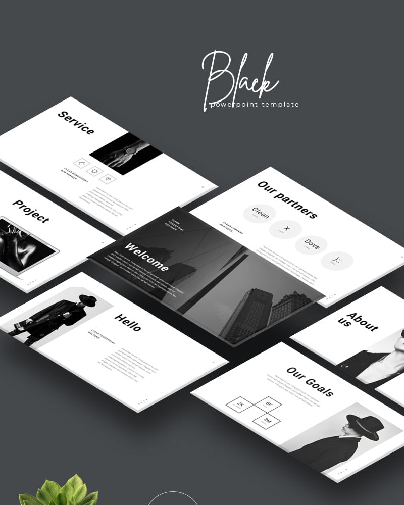 Black Presentation PowerPoint template - TemplateMonster