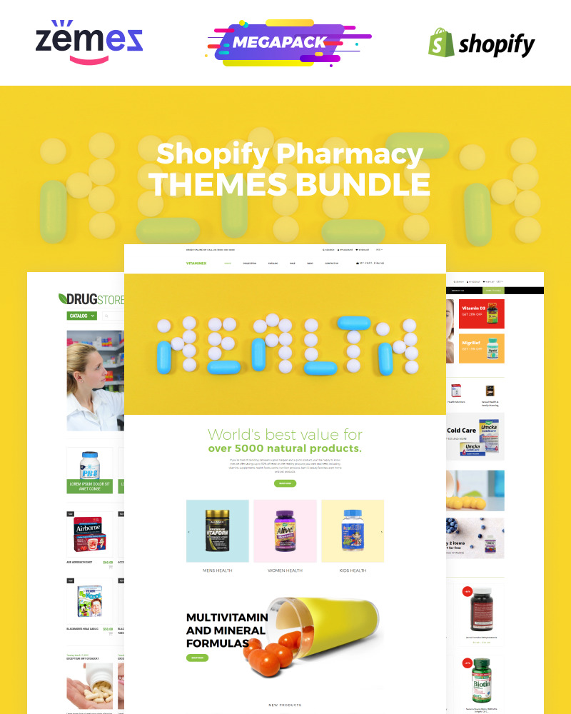 Pharmacy Bundle Shopify Theme #86472 - TemplateMonster