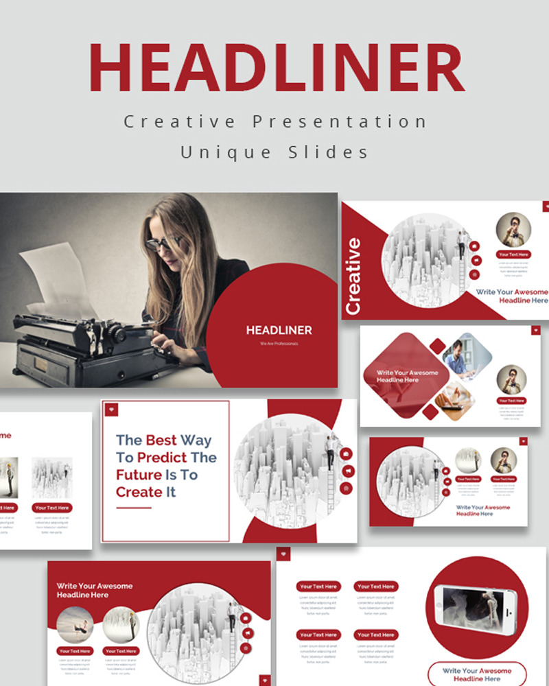 Plantilla de PowerPoint cabeza de cartel - TemplateMonster