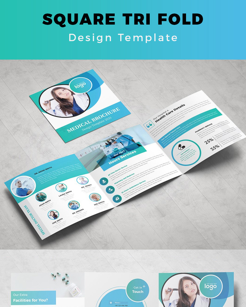 Senyk Medical Square Trifold - Corporate Identity Template