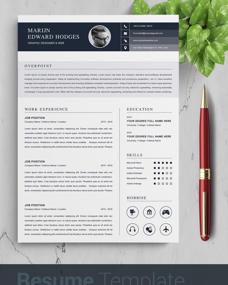 Edward Resume Template #86609 - TemplateMonster