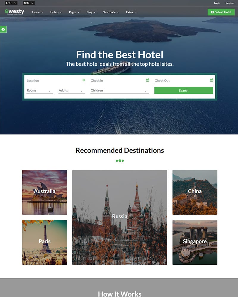 Gwesty - Hotel Booking Website Template - TemplateMonster