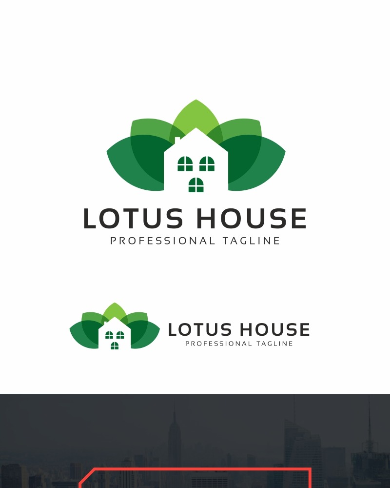 Lotus House Logo Template #86782 - TemplateMonster