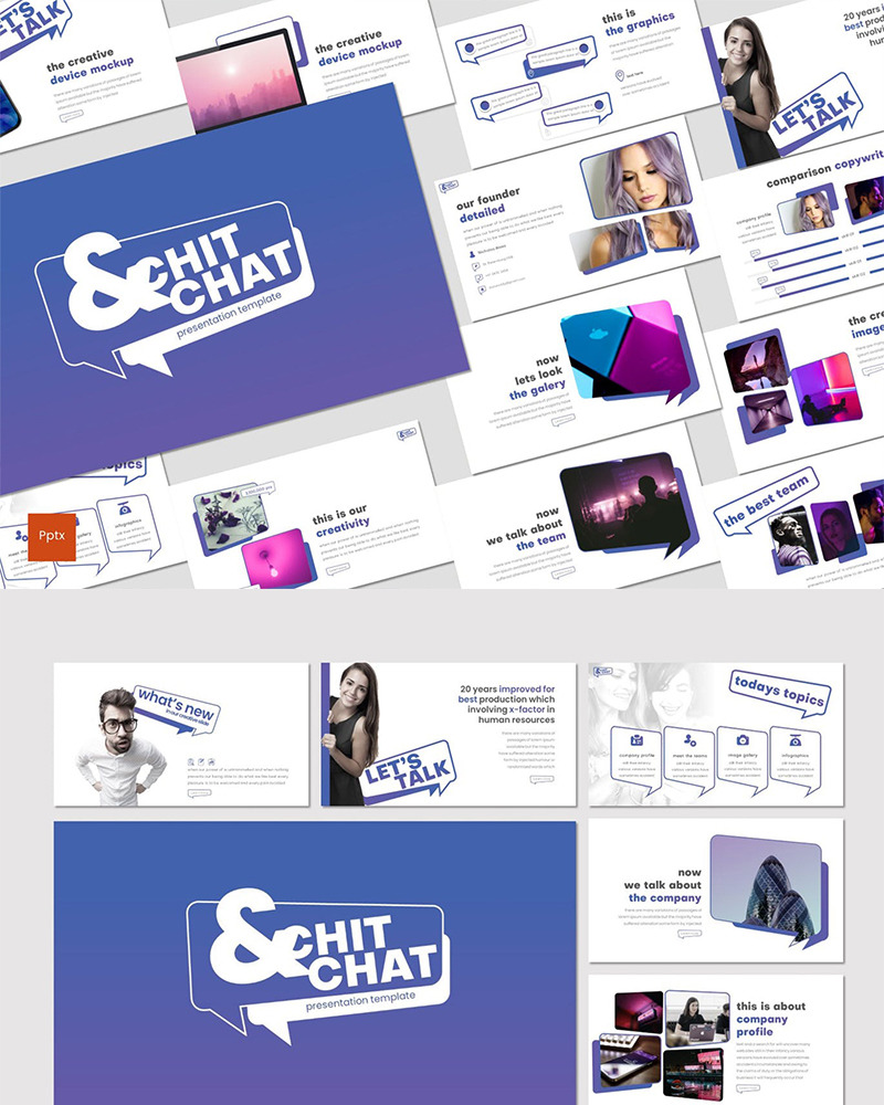 Chit&Chat PowerPoint template #86815 - TemplateMonster