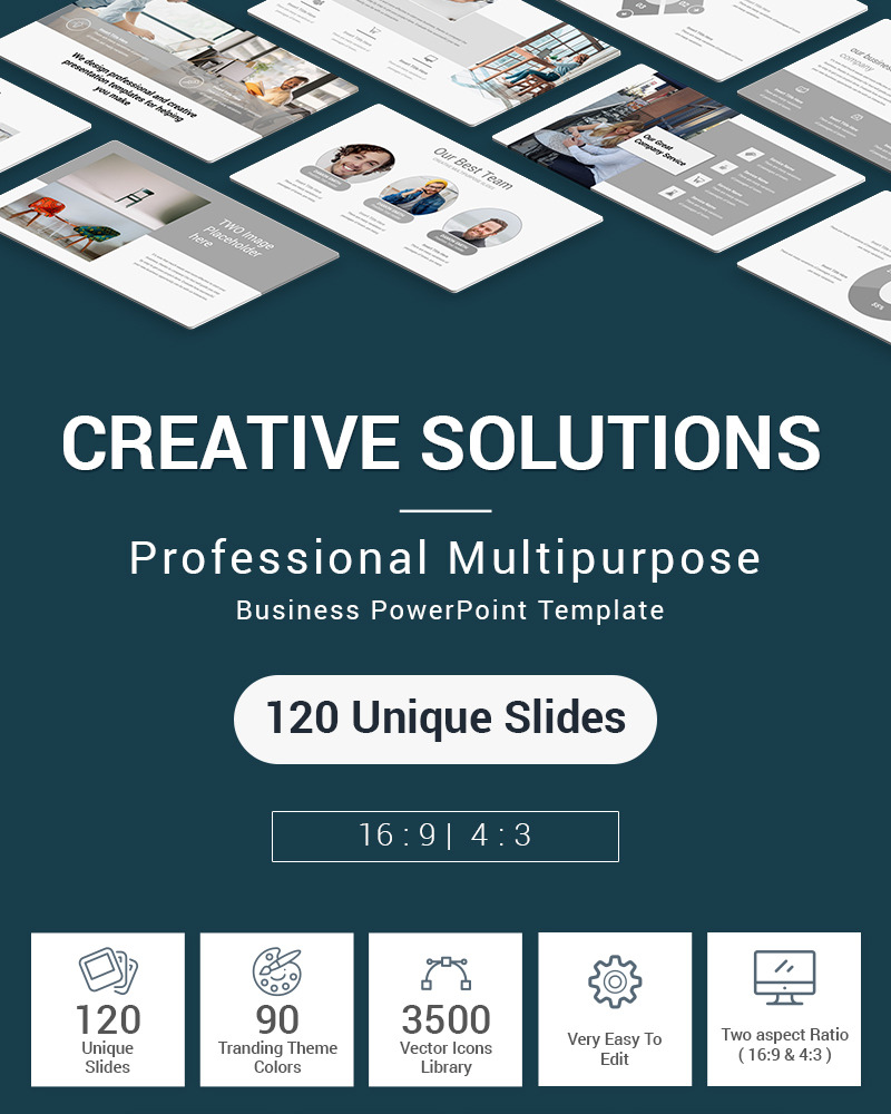 Creative Solutions PowerPoint template - TemplateMonster