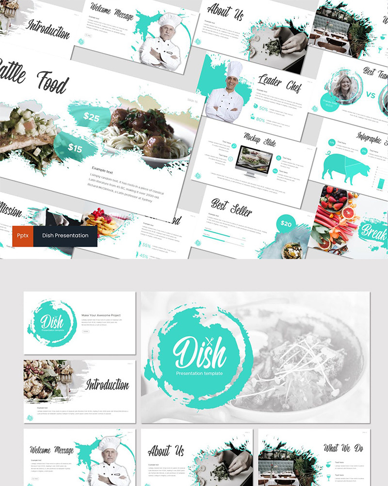 Dish PowerPoint template #86859 - TemplateMonster
