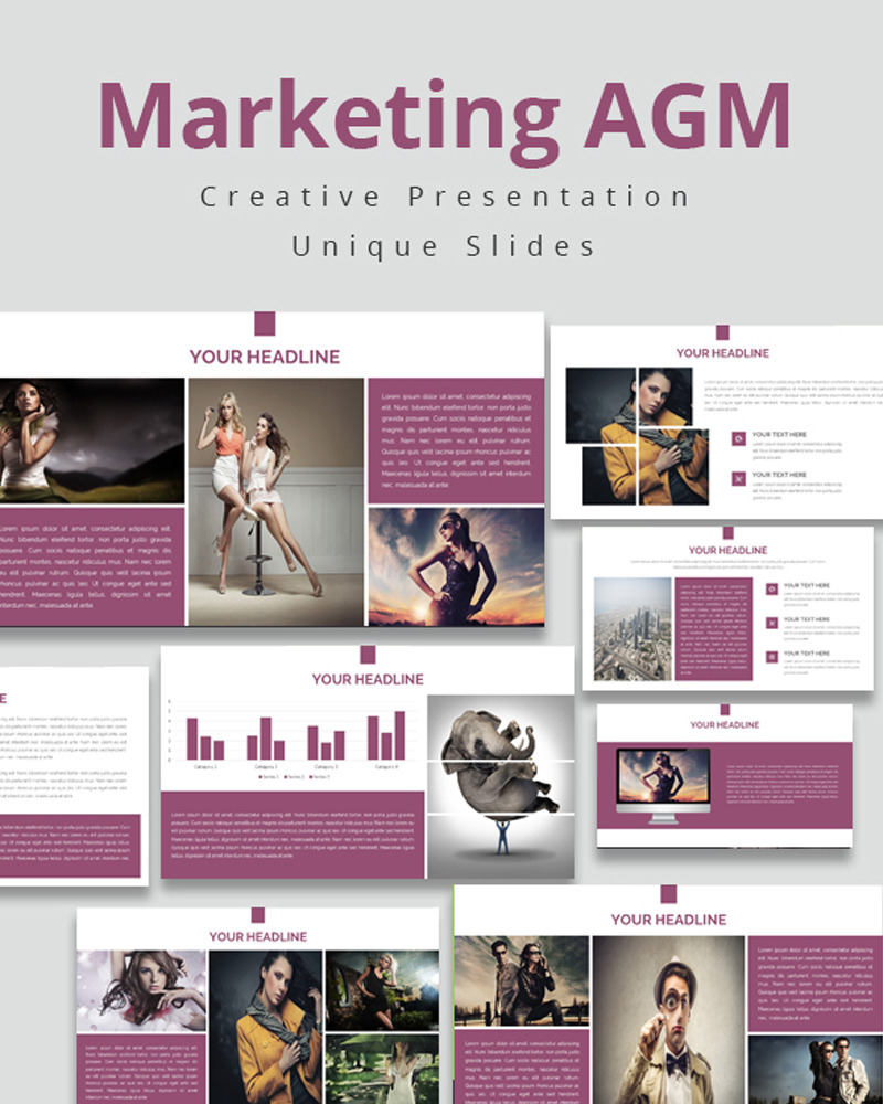 Marketing AGM PowerPoint template #86871 - TemplateMonster