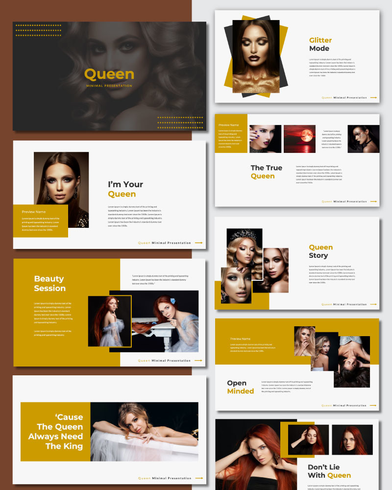 QUEEN - Minimal PowerPoint template #86826 - TemplateMonster