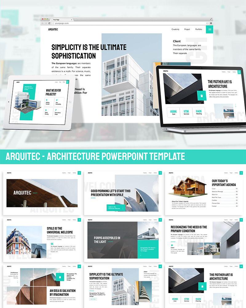 Arquitec - Architecture PowerPoint template - TemplateMonster