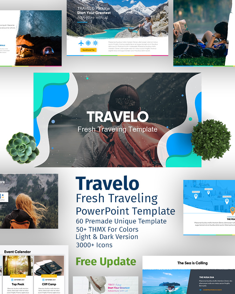 Travelo Fresh (Travel) PowerPoint template - TemplateMonster