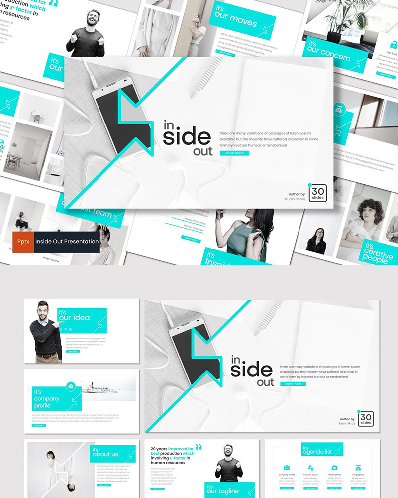Inside Out PowerPoint template #87085 - TemplateMonster