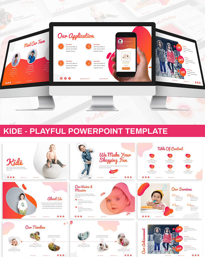 Kide - Playful PowerPoint template #87004 - TemplateMonster