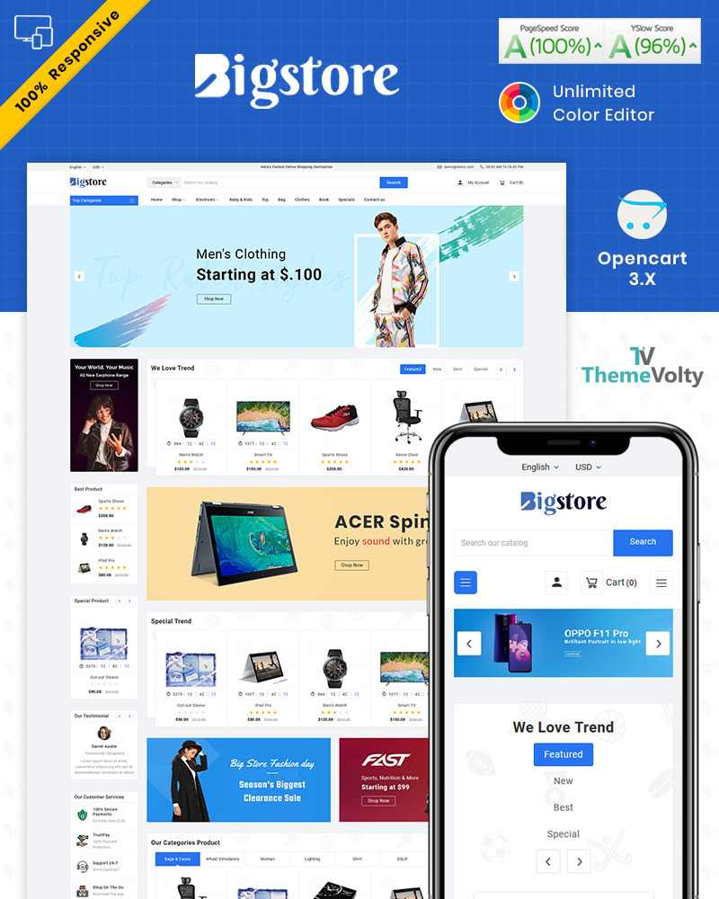 Big Store - Plantilla OpenCart de Mega Electronics Shop