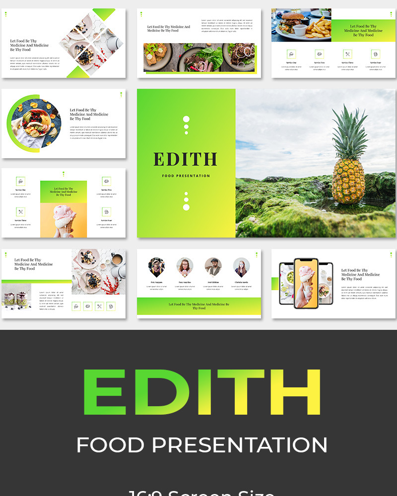 Edith Food PowerPoint-Vorlage #87282 - TemplateMonster