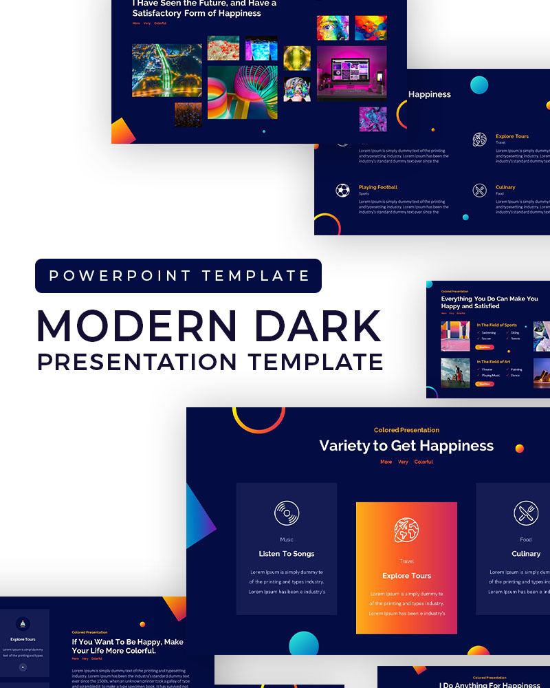 Modèle PowerPoint de présentation sombre moderne