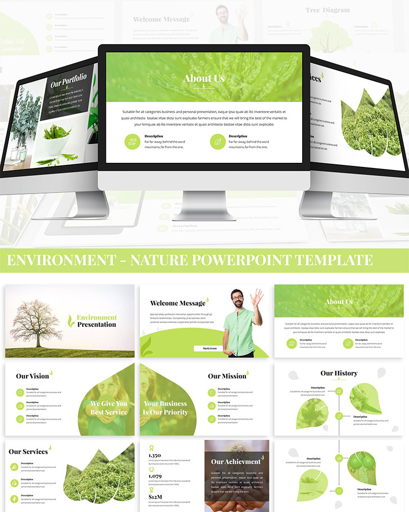 Środowisko - Natura Szablon PowerPoint - TemplateMonster