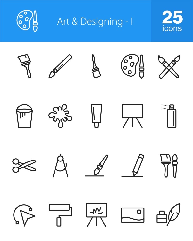 50 Art & Designing Icon Set #87316 - TemplateMonster