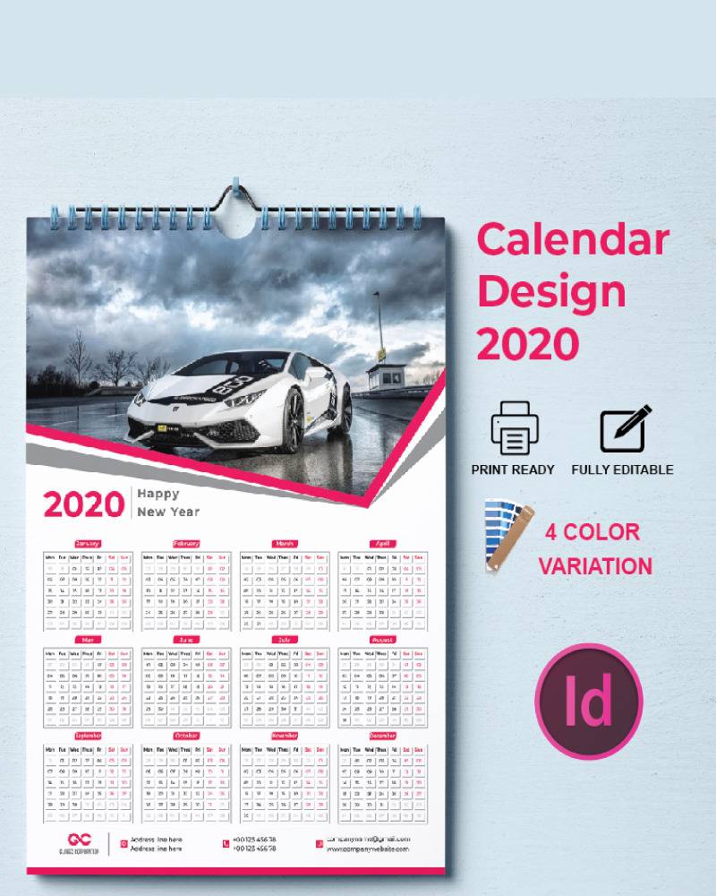 Calendar Design 2020 Planner #87303 - TemplateMonster