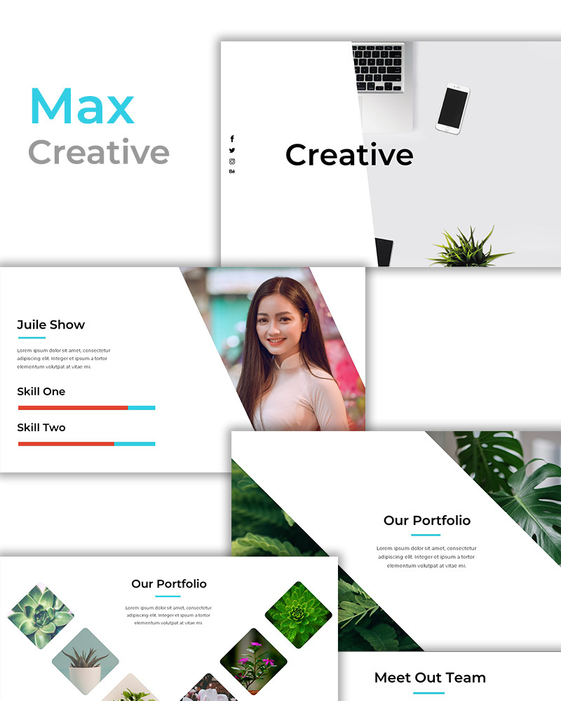 Max Creative PowerPoint template #87393 - TemplateMonster