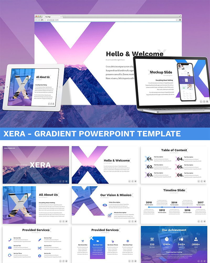 Xera - Gradient PowerPoint template #87399 - TemplateMonster