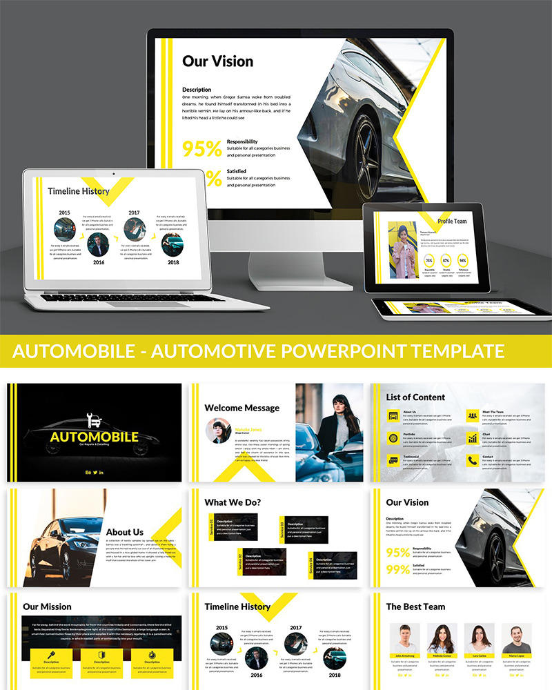 Automobile - Automotive PowerPoint template - TemplateMonster